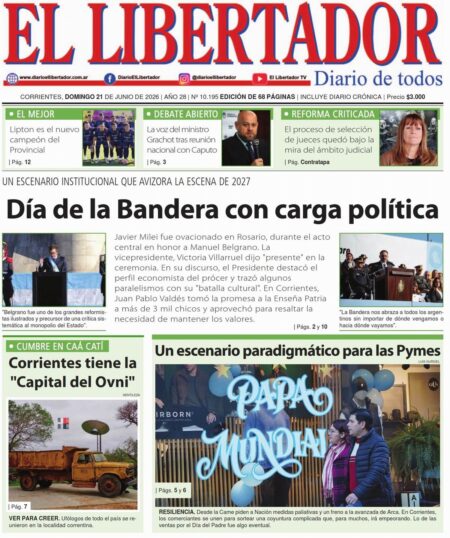 Tapa y Contratapa 21 de junio de 2026 - Diario El Libertador de Corrientes